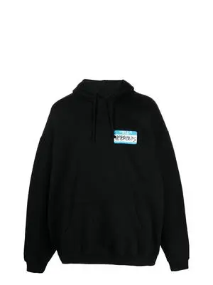 Vetements Name-tag Printed Hoodie - Black