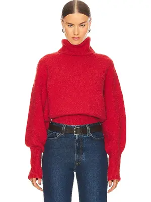 GRLFRND Elya Turtleneck Sweater - Red