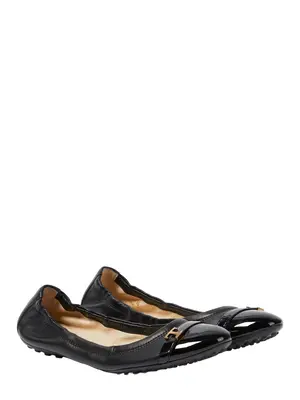 TOD'S Bubble Leather Ballet Flats - Black
