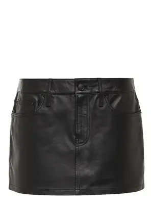 Wardrobe.NYC Micro Leather Miniskirt - Black