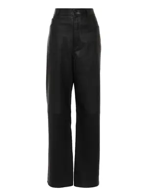 Wardrobe.NYC High-rise Wide-leg Leather Trousers - Black