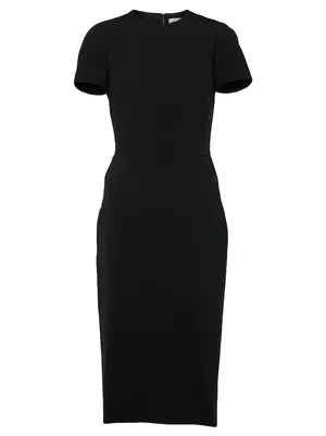 VICTORIA BECKHAM Fitted T-Shirt Crêpe Midi Dress