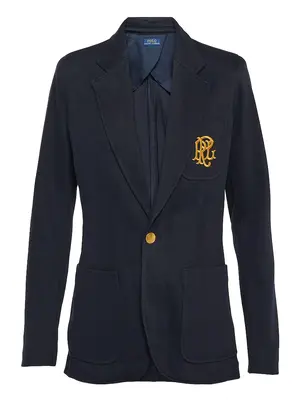 Polo Ralph Lauren Embroidered Cotton-blend Blazer - Blue