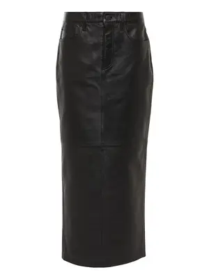 Wardrobe.NYC Back-slit Leather Maxi Skirt - Black