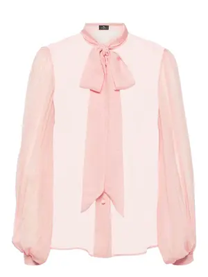 Etro Bow-detail Silk Blouse - Pink