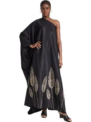 DIARRABLU Satu One-shoulder Dress - Palms Noir