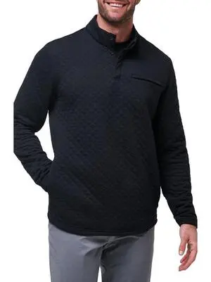 Travis Mathew Transatlantic Quilted Henley Pullover Black