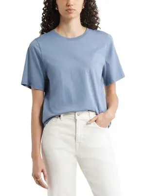 Nordstrom Relaxed Fit Pima Cotton Crewneck T-Shirt Blue Chip
