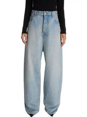 Balenciaga Baggy Straight Leg Jeans - Light Indigo/madder