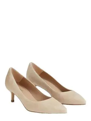 LK BENNETT Audrey Pointed Toe Kitten Heel Pumps - Trench