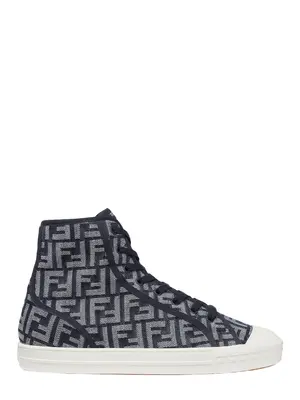 Fendi Ff Motif High-top Sneakers - Blue