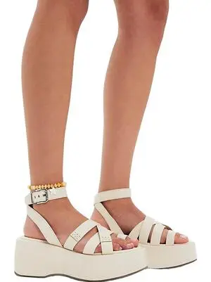 Free People Hazel Flatform Sandals - Bone