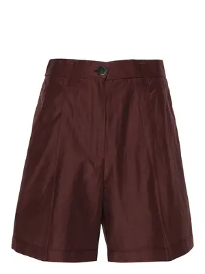 FORTE_FORTE Pleat-detailing High-waisted Shorts - Brown