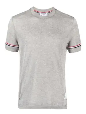 Thom Browne Grosgrain-loop Short-sleeve T-shirt - Grey
