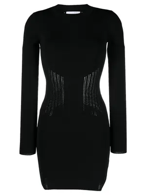 Patrizia Pepe Logo Plaque Bodycon Dress - Black