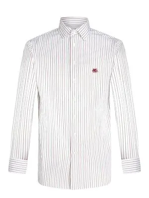 Etro Logo-embroidered Cotton Shirt - White