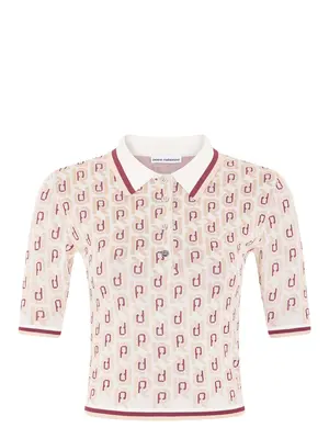Rabanne Monogram Jacquard Short-sleeve Top - Neutrals