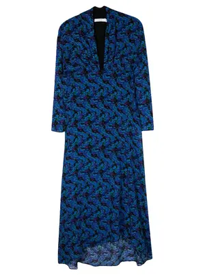 IRO PARIS Nollie Shirred Maxi Dress - Blue