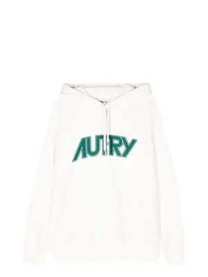 AUTRY Logo-print Cotton Hoodie - White