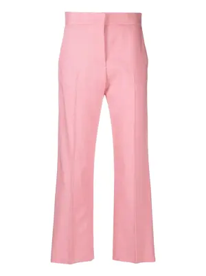 MSGM Straight-leg Cropped Trousers - Pink