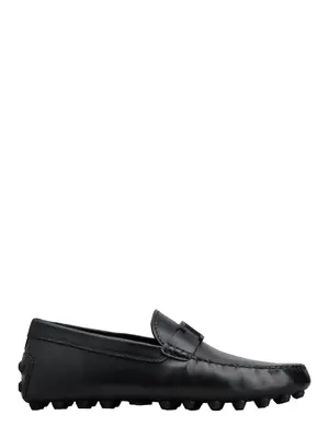 TOD'S Gommino T Timeless Leather Loafers - Black