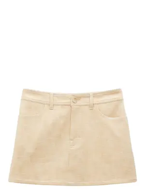 Filippa K A-line Cotton-blend Miniskirt - Neutrals