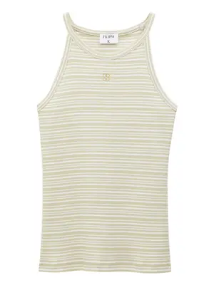 Filippa K Monogram-embroidered Striped Tank Top - Neutrals