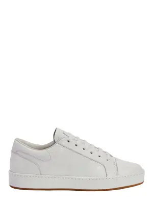 GIUSEPPE ZANOTTI Crocodile-embossed Leather Low-top Sneakers - White