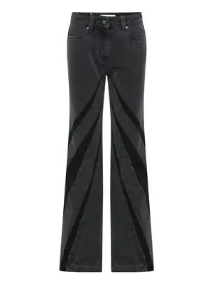 DION LEE Darted Bootcut Jeans - Black
