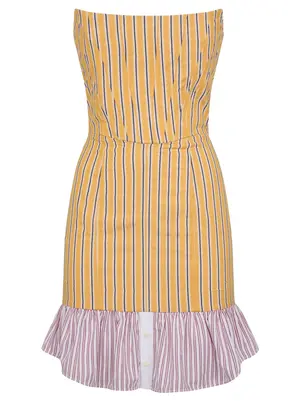 Dsquared2 Striped Flared Minidress - Yellow