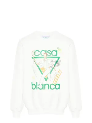 Casablanca Le Jeu Organic-cotton Sweatshirt - White
