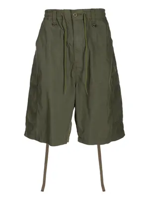 MASTERMIND WORLD Elasticated Cotton-blend Cargo Shorts - Green