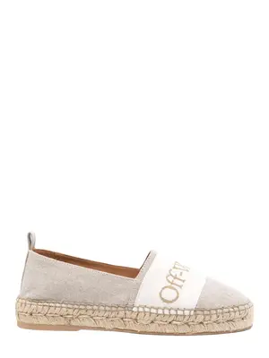 Off-White Bookish Linen Espadrilles Neutrals