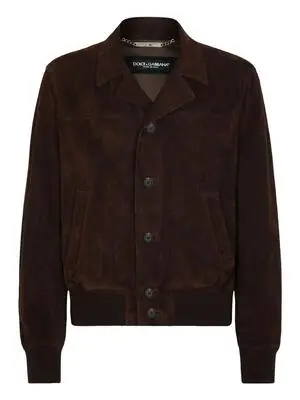 Dolce & Gabbana Suede Bomber Jacket - Brown