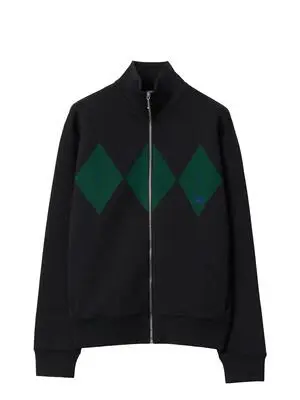 Burberry Ekd-embroidered Argyle Track Jacket - Black
