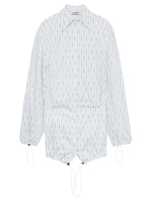 Attico Pinstriped Mini Shirtdress - White