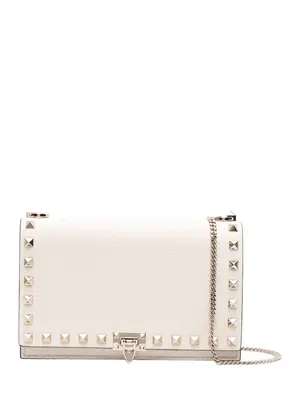 Valentino Garavani Rockstud Leather Crossbody Bag - Neutrals