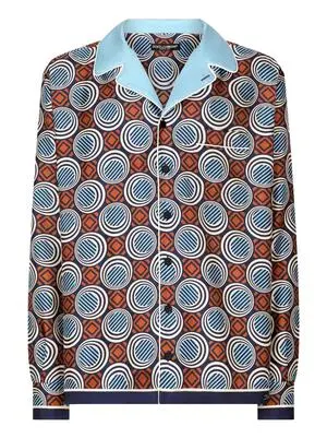 Dolce & Gabbana Geometric-print Silk Shirt - Red