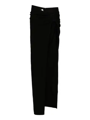 MONOT Asymmetric Slit Floor-length Skirt - Black