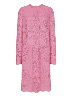 Dolce & Gabbana Floral Lace Coat - Pink