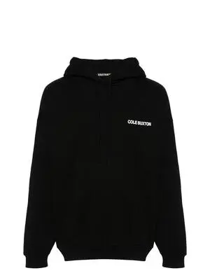COLE BUXTON Logo Print Cotton Hoodie - Black