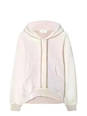 Off-White Logo-embroidered Cotton Hoodie - Neutrals