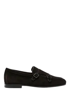 Santoni Double-buckle Loafers - Brown