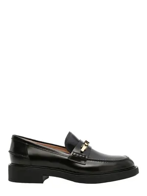 GIANVITO ROSSI Buckle-detail Leather Loafers - Black