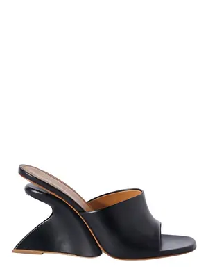 Off-White Jug Leather Wedge-heel Sandals - Black