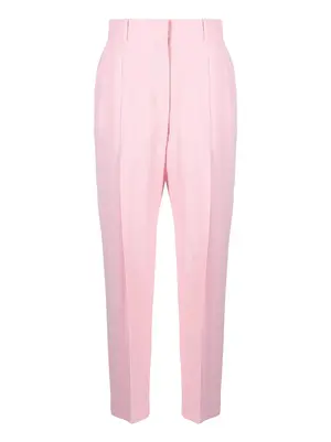 Alexander McQueen Pleated High-rise Trousers - Pink