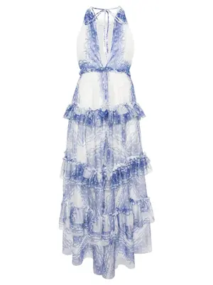 Philosophy Di Lorenzo Serafini Floral-print Maxi Dress - Blue