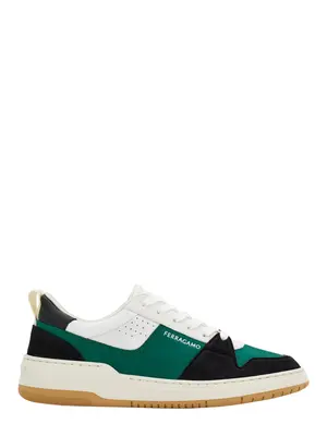 FERRAGAMO Ferragamo Dennis Panelled Sneakers Green