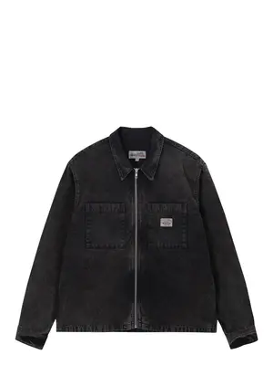 StÜssy Washed Canvas Zip Shirt - Black