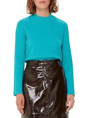 Whistles Fluted Sleeve Sweater - Turquoise